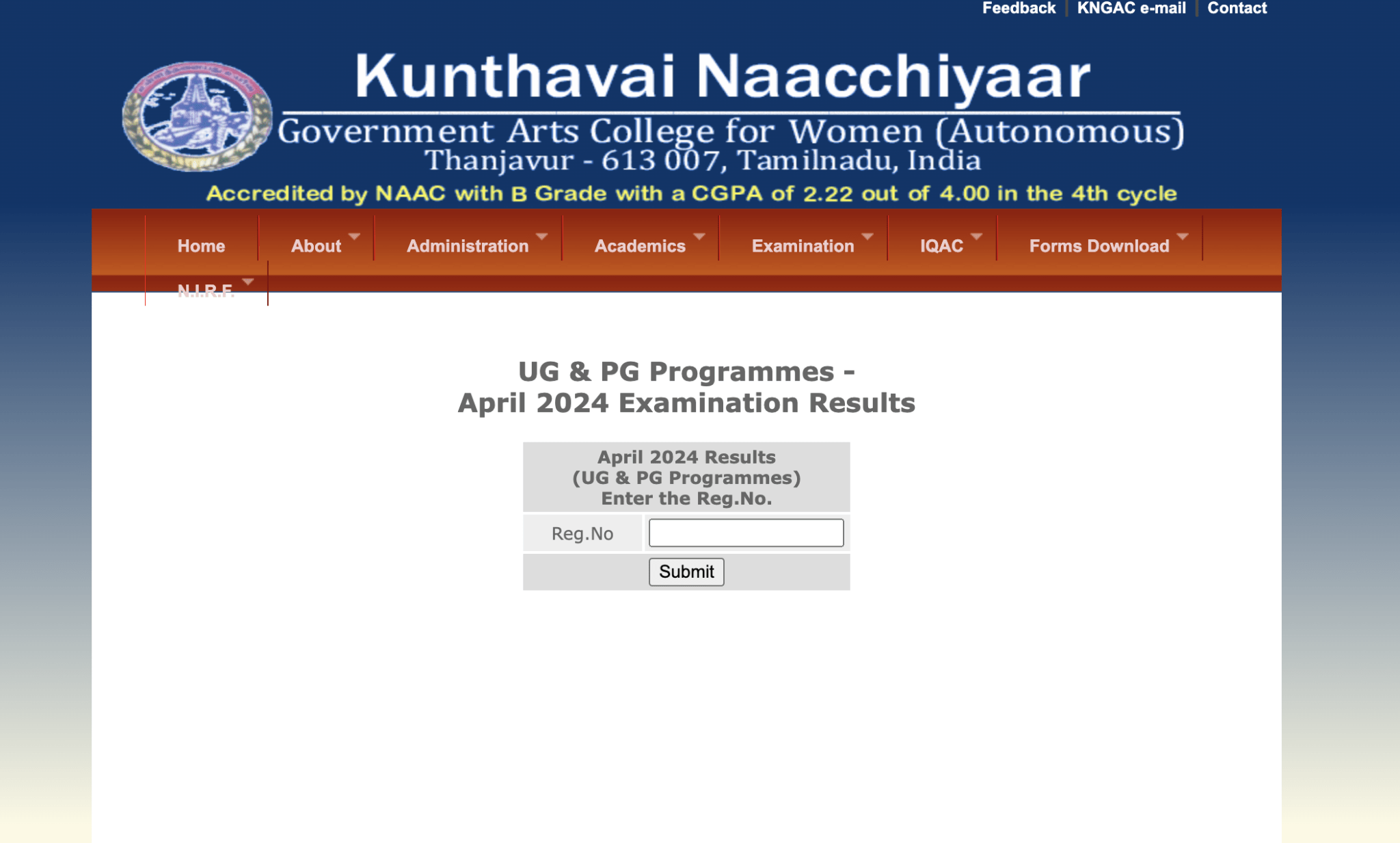 Kunthavai Naacchiyar Govt Arts College Results 2025 (Out) Check April Marksheet www.kngac.ac.in